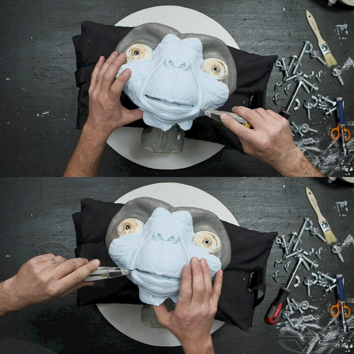 Lab Work for Animatronic Characters - How to Open the Mold & Inspect ...